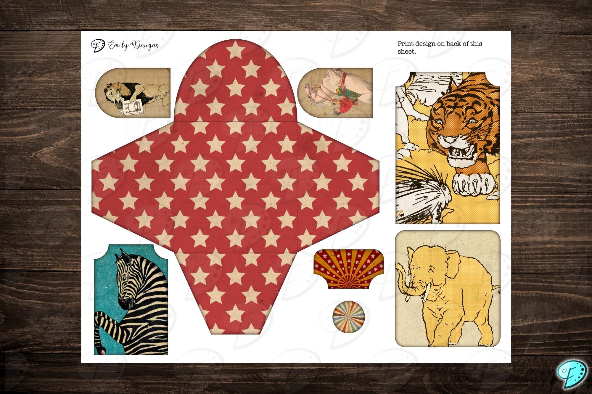 Cut and Craft Circus Animals Wardrobe Folio Kit | Printable | Vintage ...