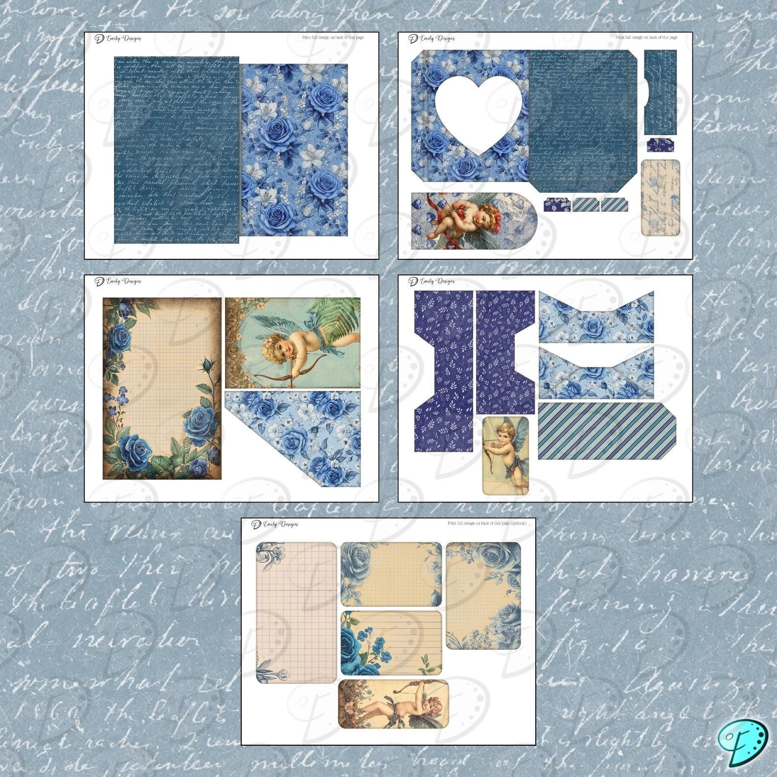 Cupid's Letter Hub Heart Window Folio Kit | Printable | Vintage ...
