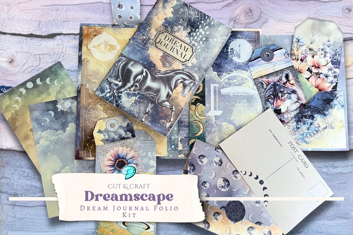Cut & Craft Dreamscape Dream Journal Folio Kit | Vintage | Ephemera ...