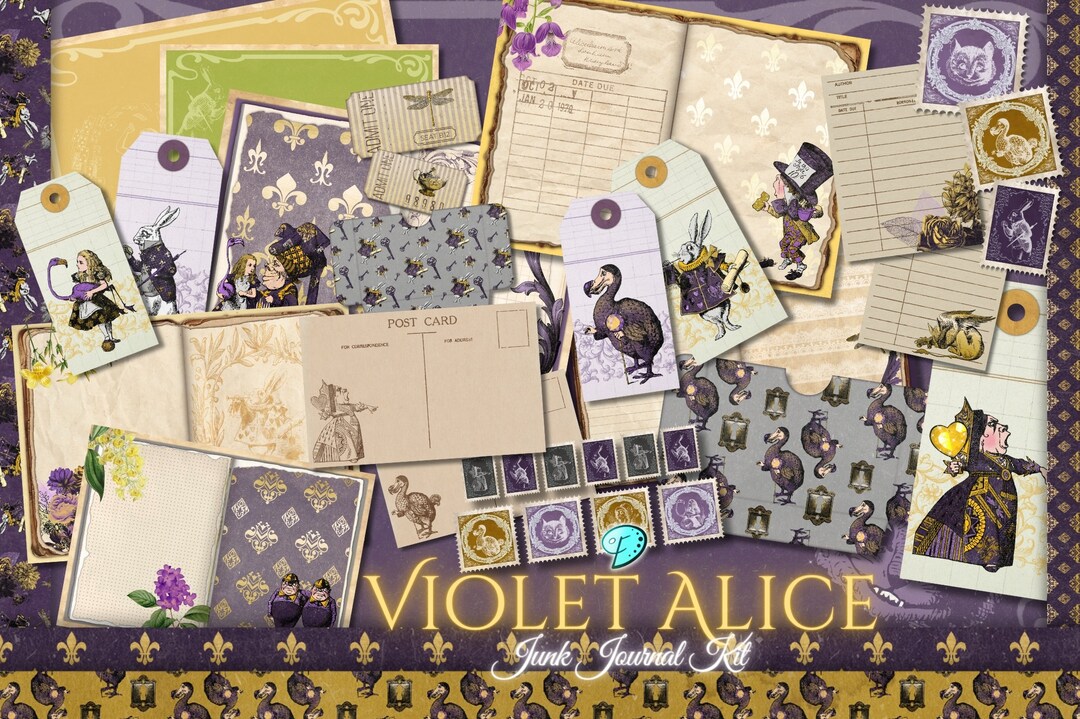 Violet Alice Junk Journal Kit | Ephemera | Pockets | Vintage ...