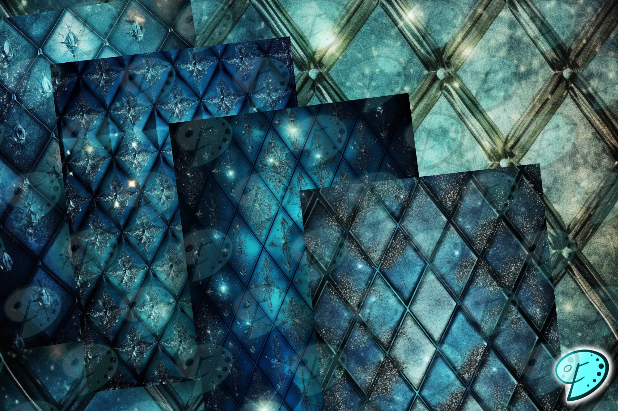 Sapphire Shimmer Printable Digital Papers: Scrapbook Paper, Printable ...