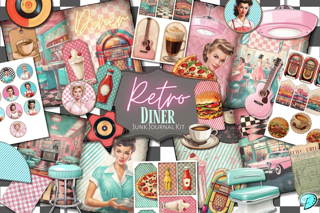 Retro Diner Junk Journal Kit | Ephemera | Antique | Vintage | Scrapbook ...