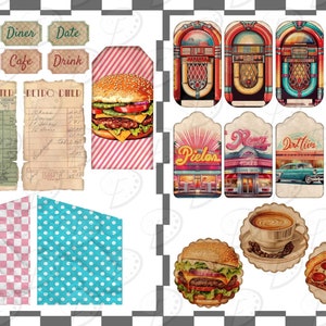Retro Diner Junk Journal Kit | Ephemera | Antique | Vintage | Scrapbook ...