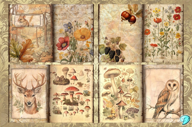 British Woodland Junk Journal Kit | Ephemera | Antique | Vintage ...