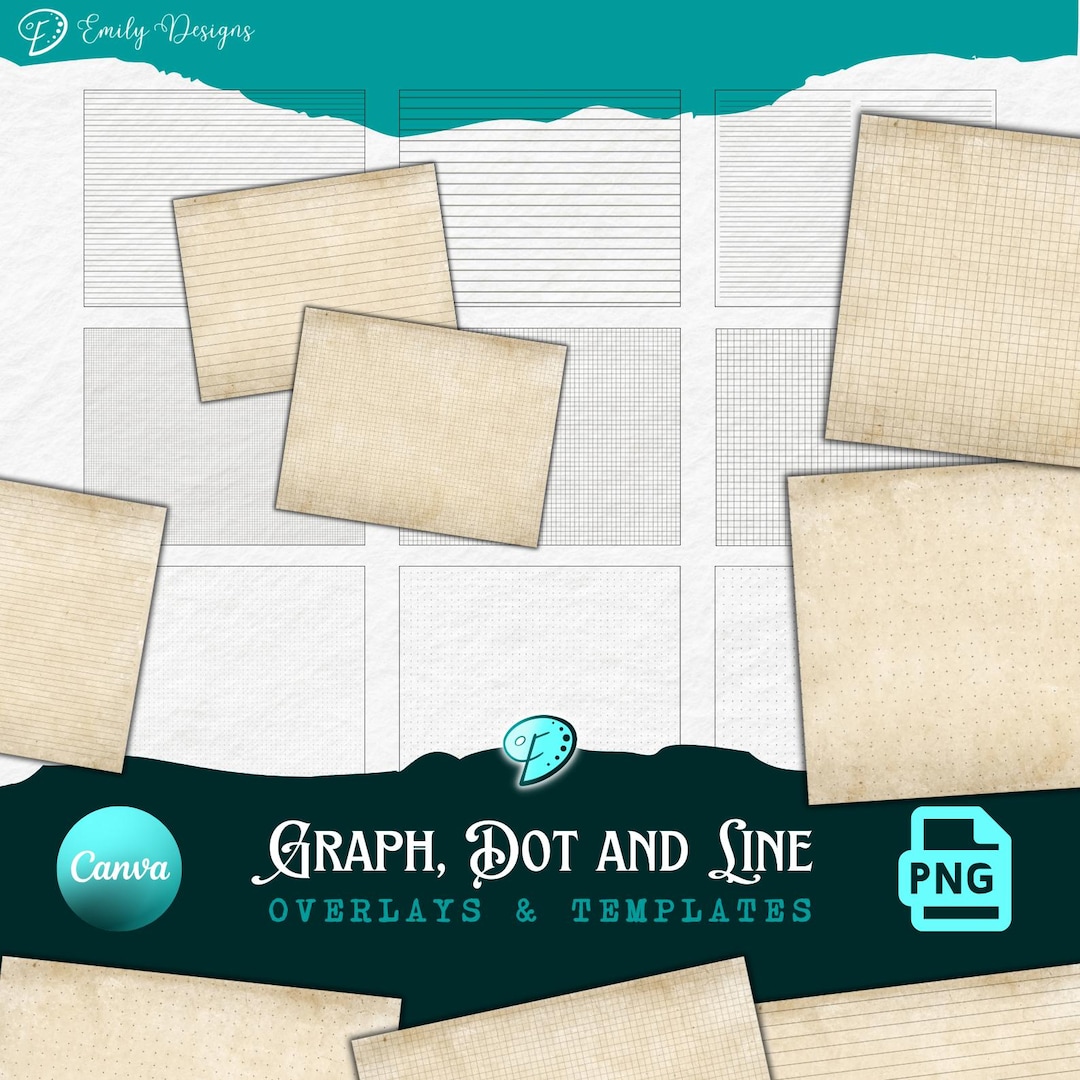 Graph Dot and Line Overlays | Templates | Background | Junk Journal ...