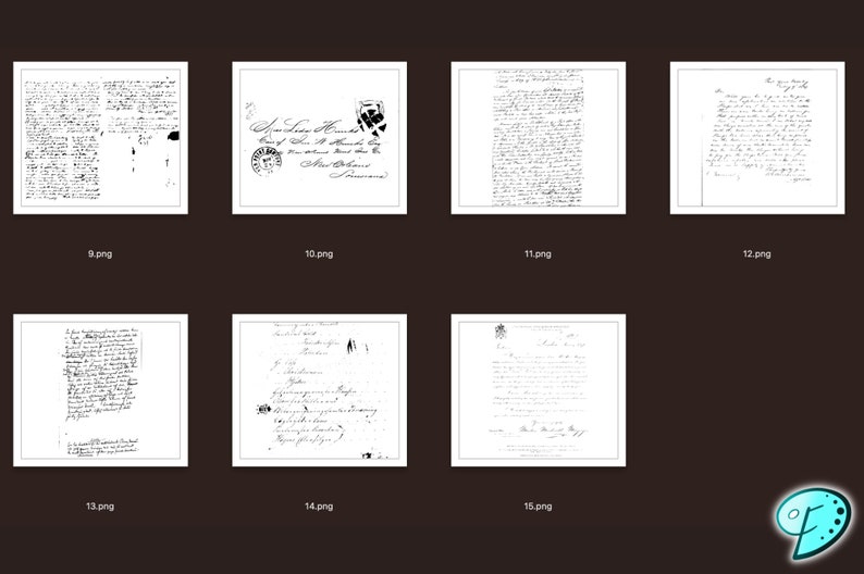 Written Script Stamps PNG Bundle Digital Overlay - Etsy