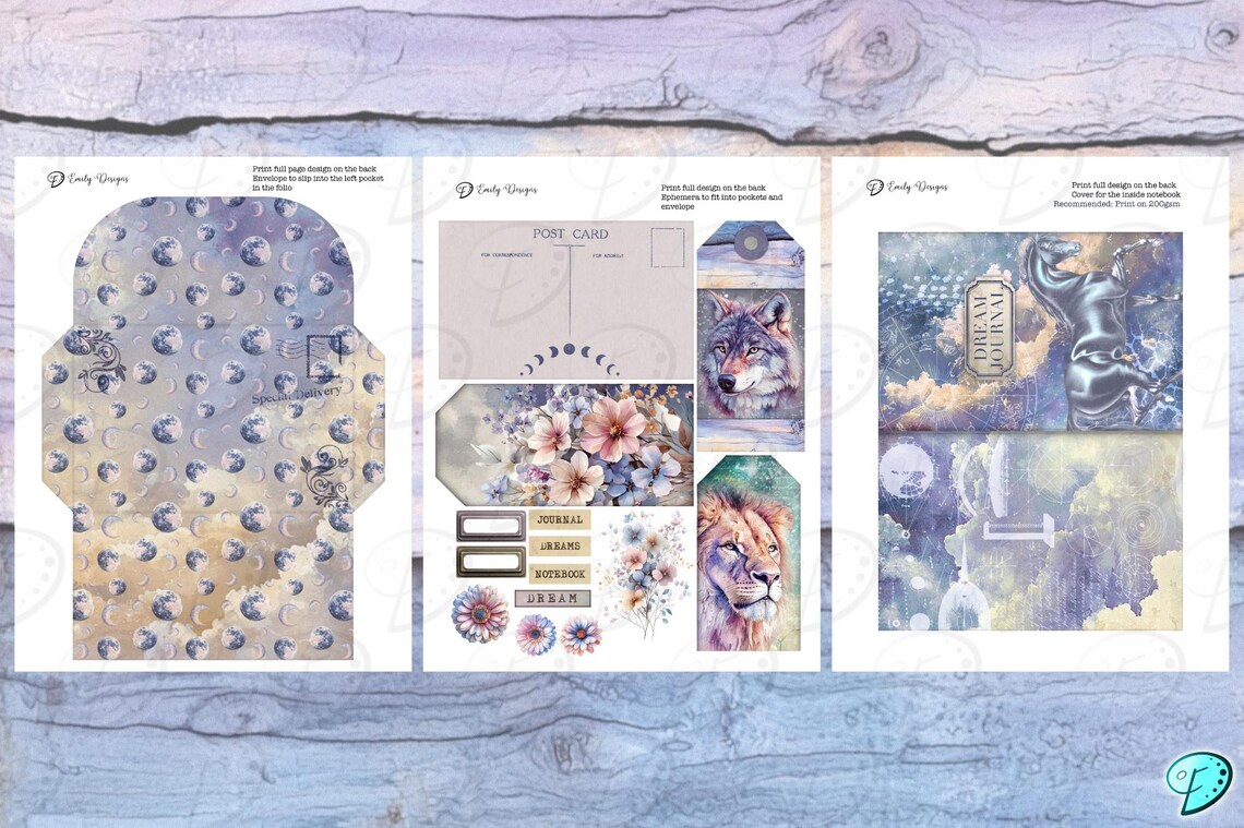 Cut & Craft Dreamscape Dream Journal Folio Kit | Vintage | Ephemera ...