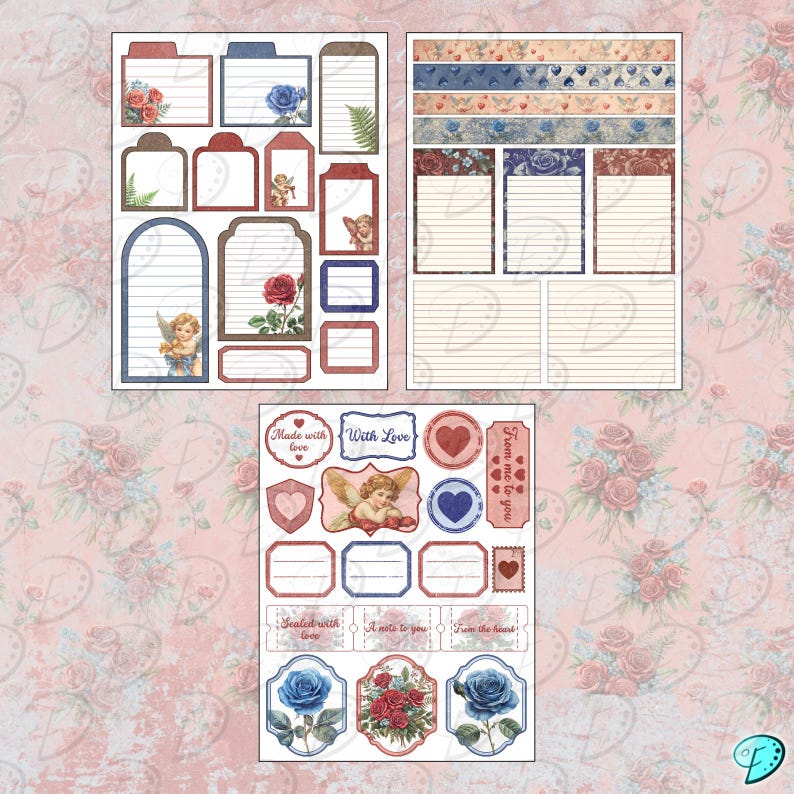 Cupid's Letter Hub Writing Kit | Scrapbook | Digital | Ephemera | Junk ...