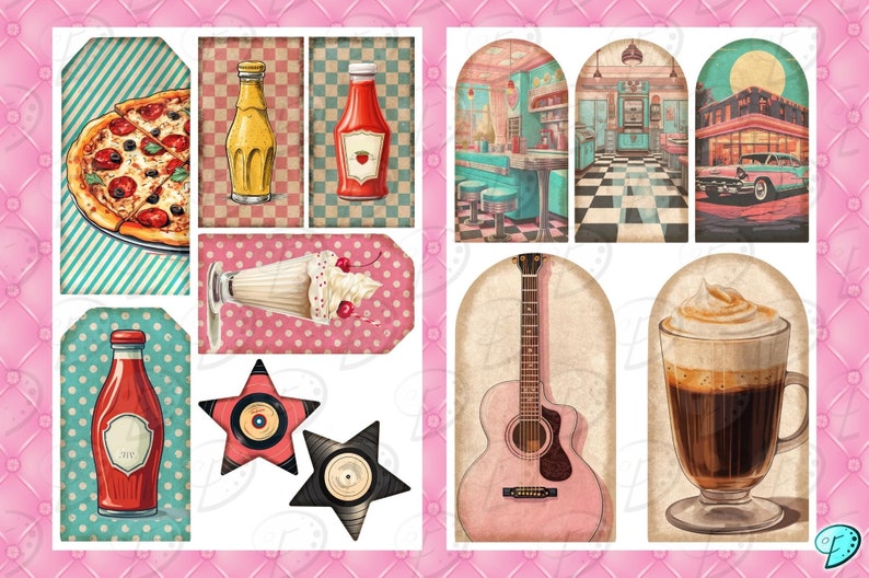 Retro Diner Junk Journal Kit | Ephemera | Antique | Vintage | Scrapbook ...