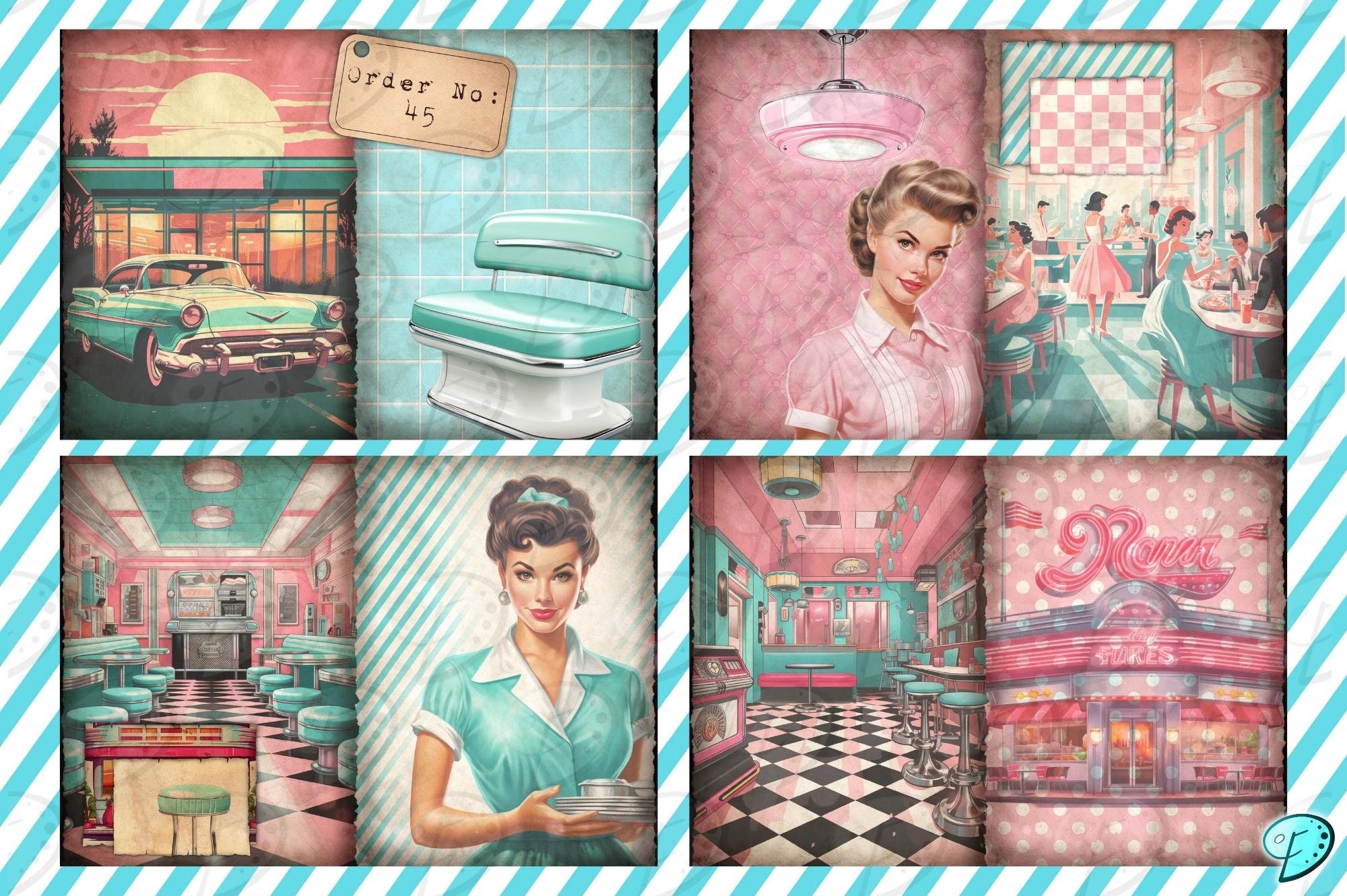 Retro Diner Junk Journal Kit | Ephemera | Antique | Vintage | Scrapbook ...