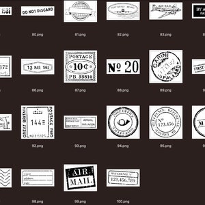 Postmark Stamps SVG & PNG Bundle | Digital | Overlay | Distressed ...