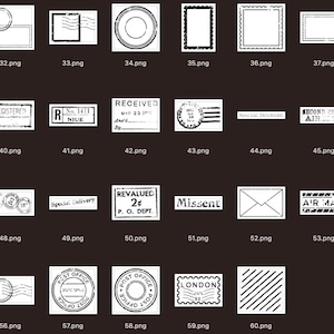 Postmark Stamps SVG & PNG Bundle | Digital | Overlay | Distressed ...
