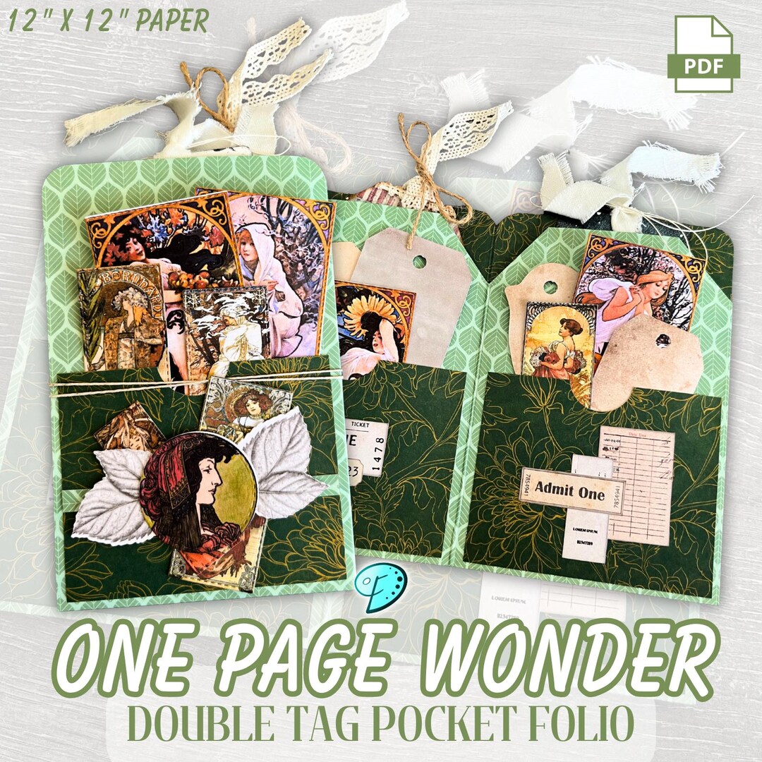 Double Tag Pocket Folio One Page Wonder Template | Junk Journal ...