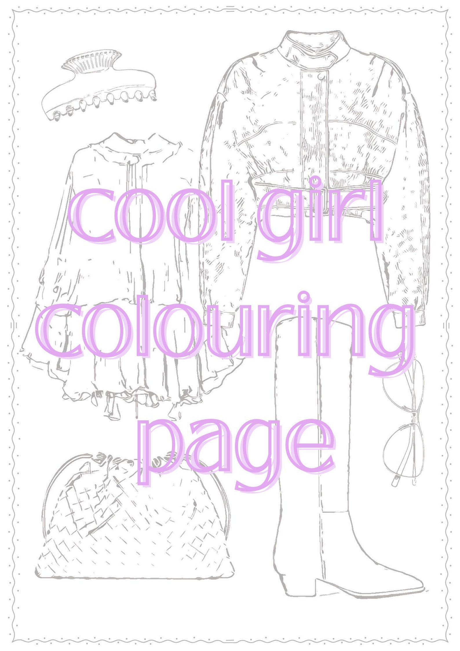 Fashion Girl Coloring Page | Modern Outfit Line Art (instant Download ...