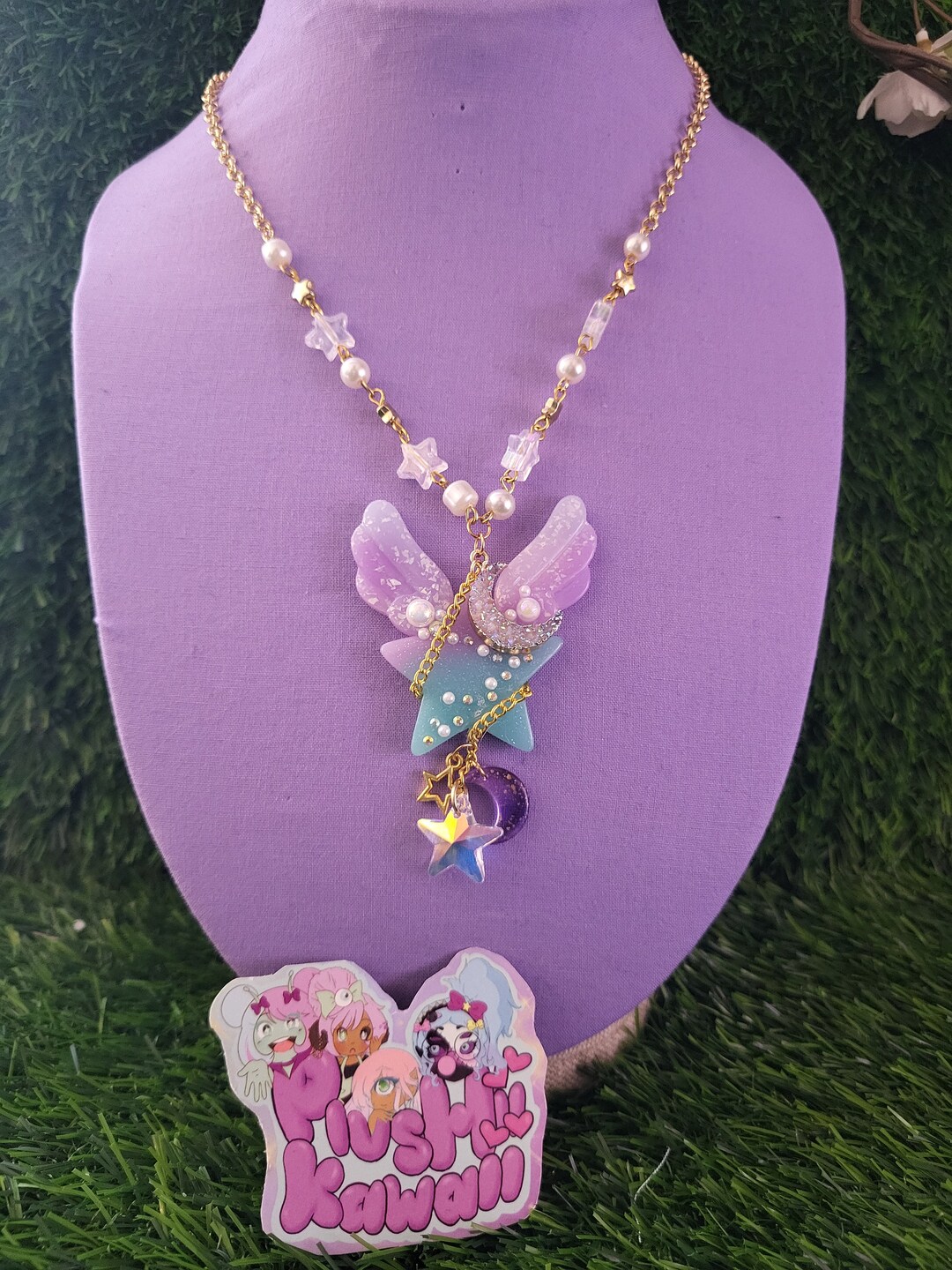 Starfall Necklace- Winged Star Pendant Necklace, Lolita Fashion ...