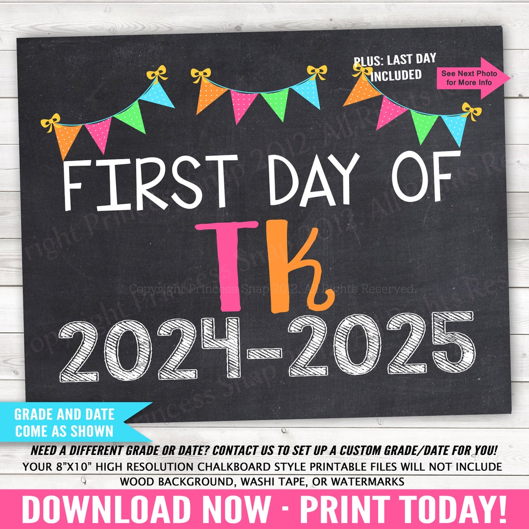 First and Last Day of TK, 2024-2025, Transitional Kindergarten Photo ...