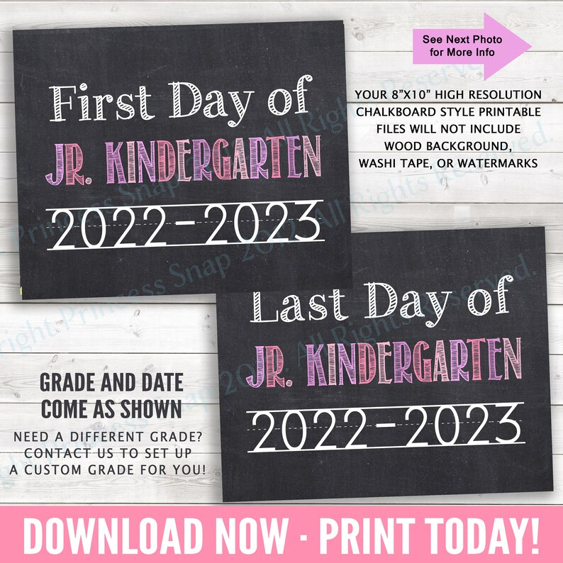First Day of Junior Kindergarten First Day of 2022-2023 Pink - Etsy