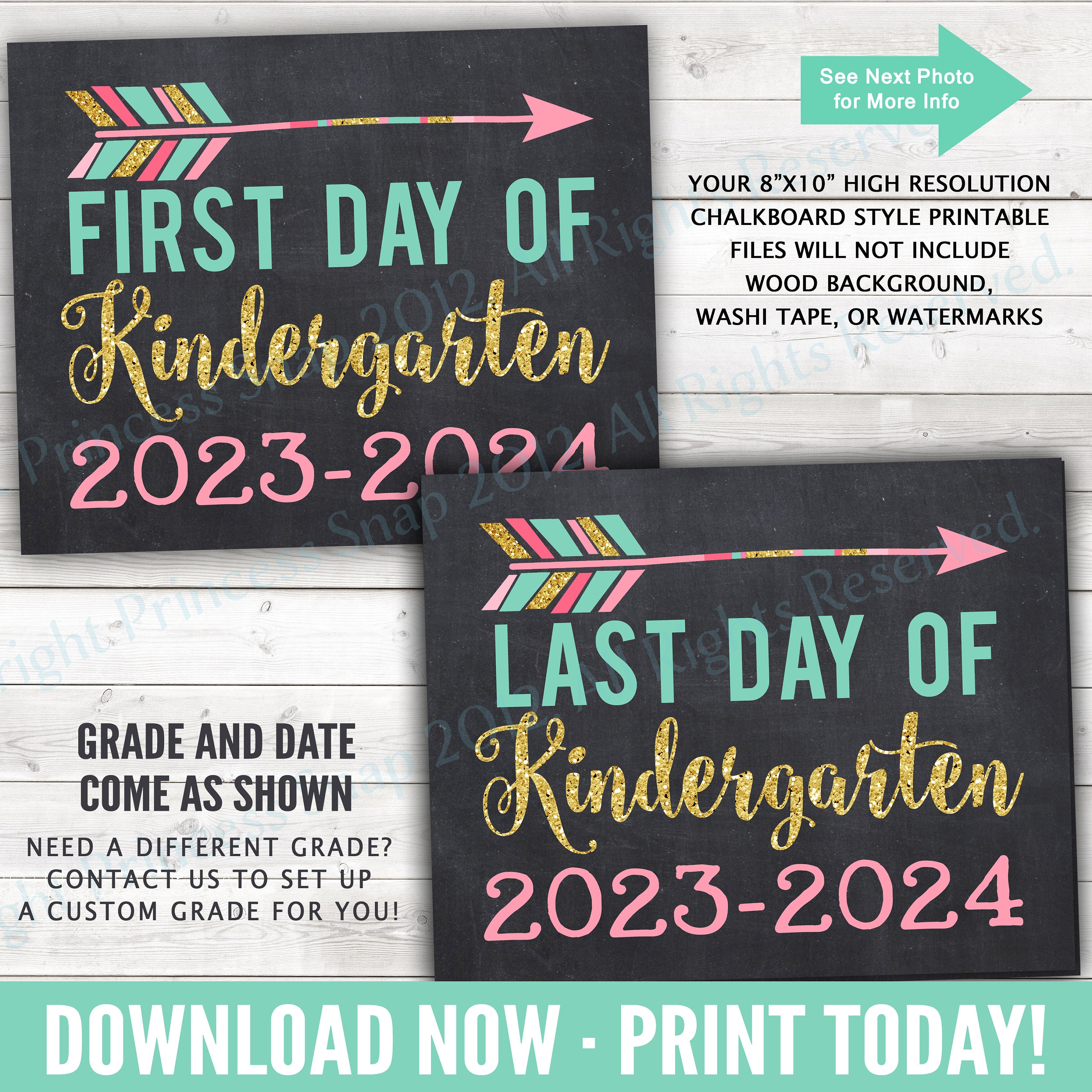 Arrow First And Last Day Of Kindergarten School Prop, Kindergarten 2023 ...