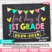 First Day of First Grade, 2024-2025 Yellow Pink Teal 1st Day 1st Grade ...