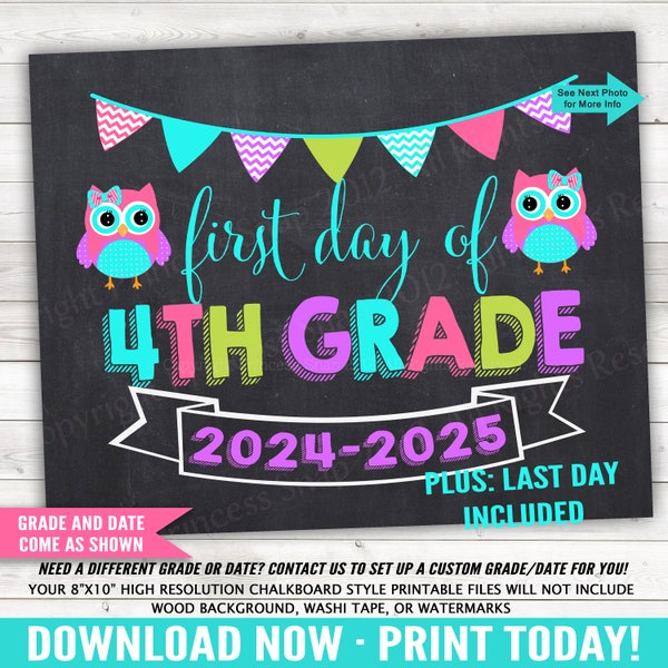 First and last day of 4th grade, 2024 2025 school photo - Etsy Canada