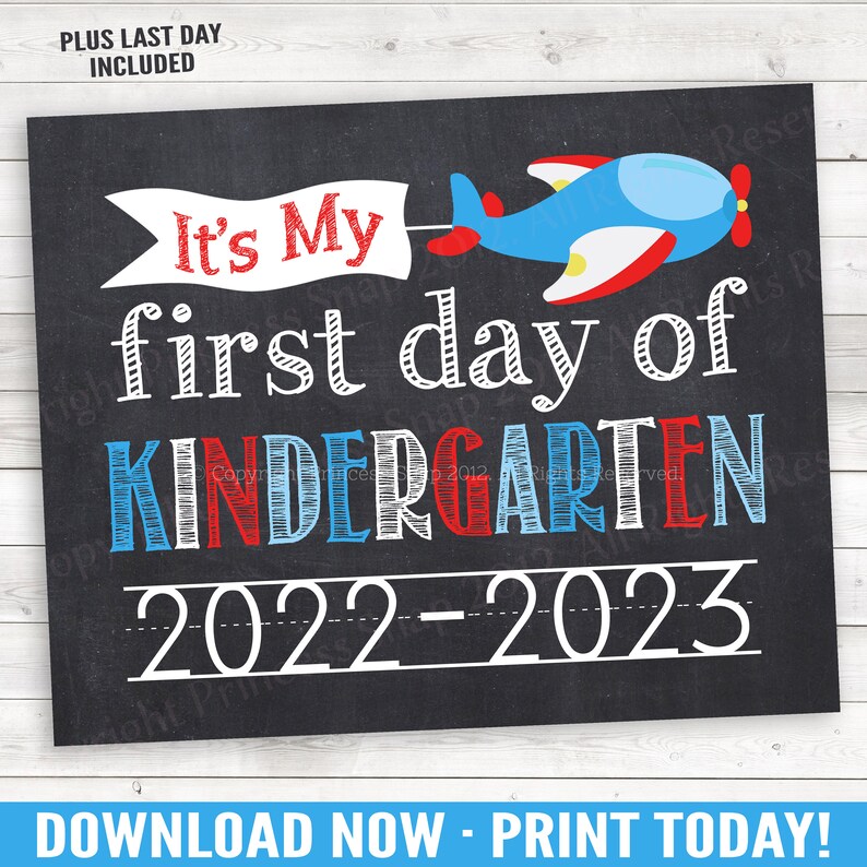 first-and-last-day-of-kindergarten-2022-2023-airplane-first-etsy