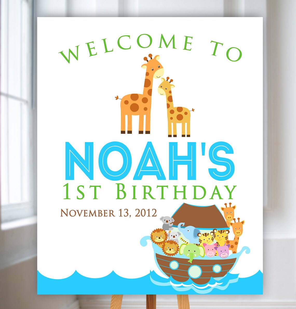 Noah's Ark Welcome Poster Noah's Ark Rainbow Birthday - Etsy