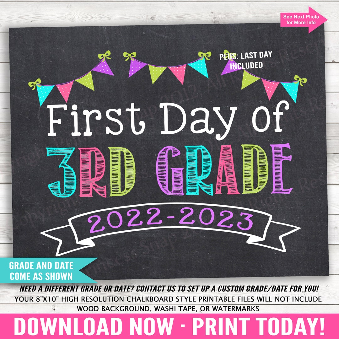 First and Last Day of 3rd Grade Banner 2023-2024 Photo Prop - Etsy