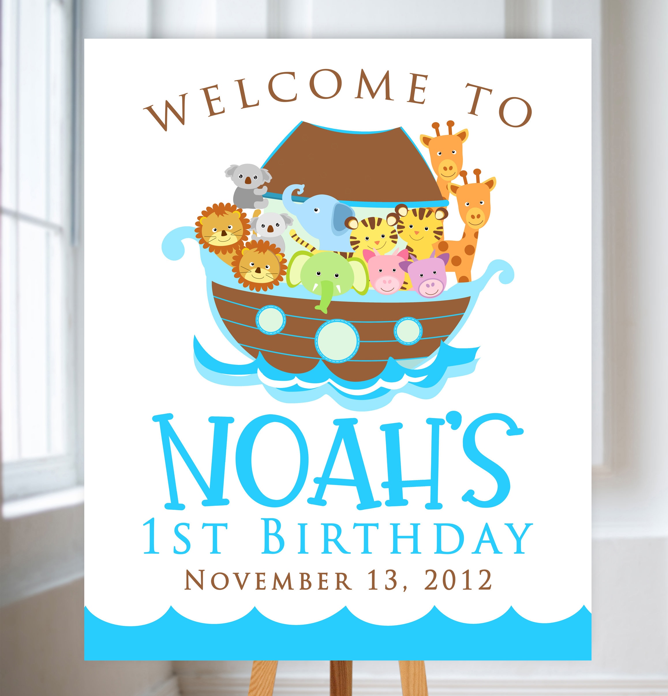 Noah's Ark Welcome Poster Noah's Ark Rainbow Birthday - Etsy