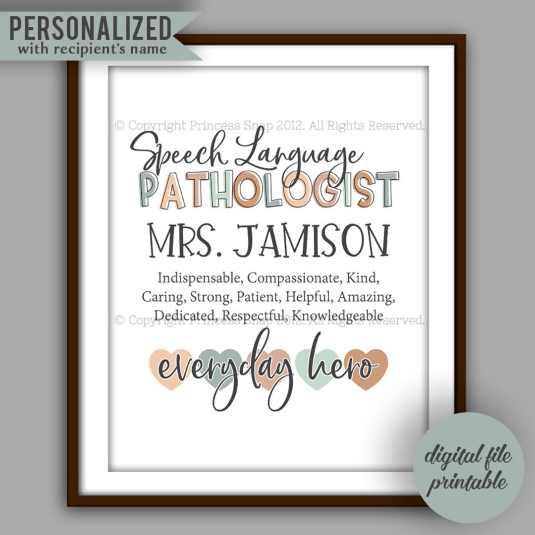 Speech-language Pathologist Gift, Speech Therapist Printable, SLP ...