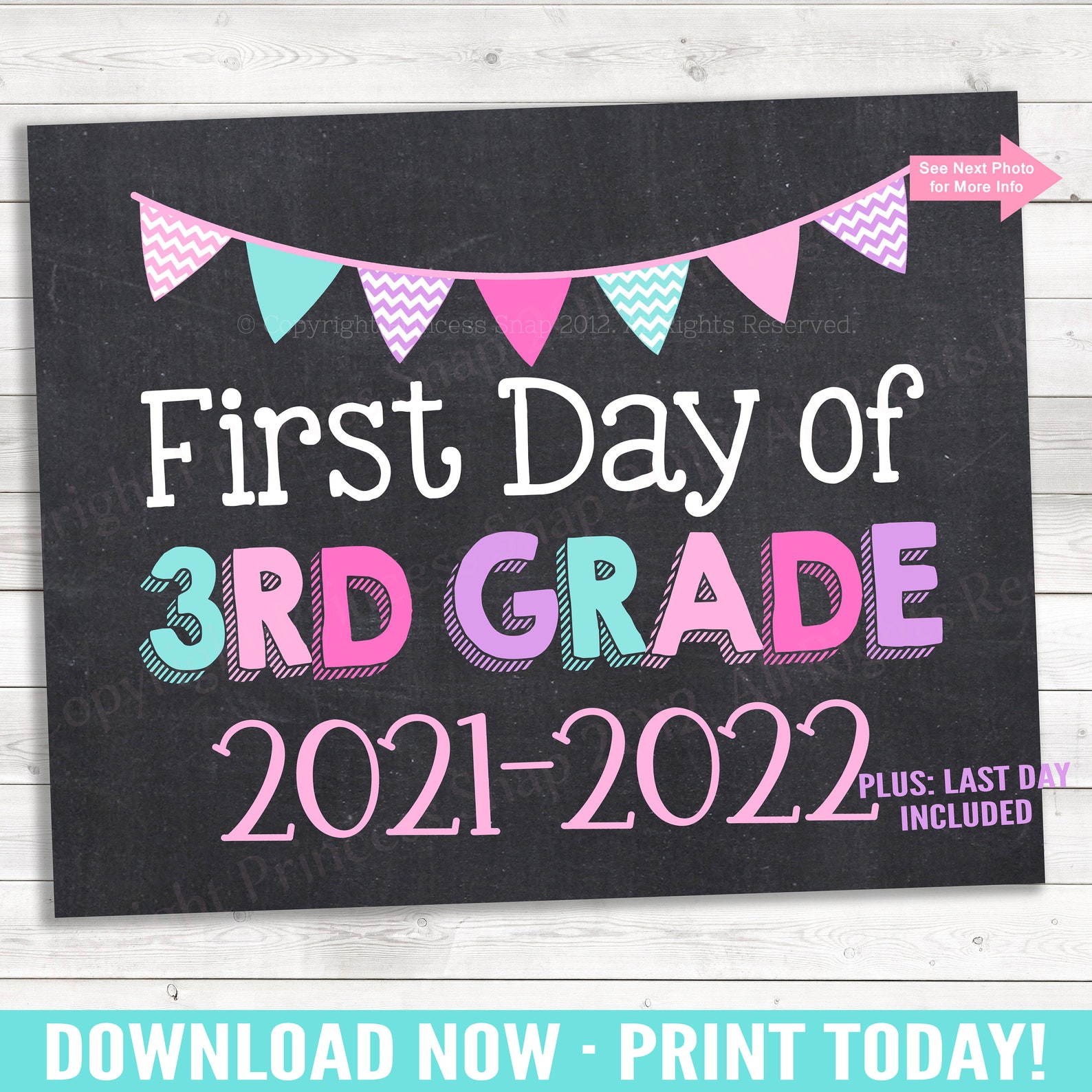First and Last Day of 3rd Grade Banner 2021-2022 Photo Prop | Etsy