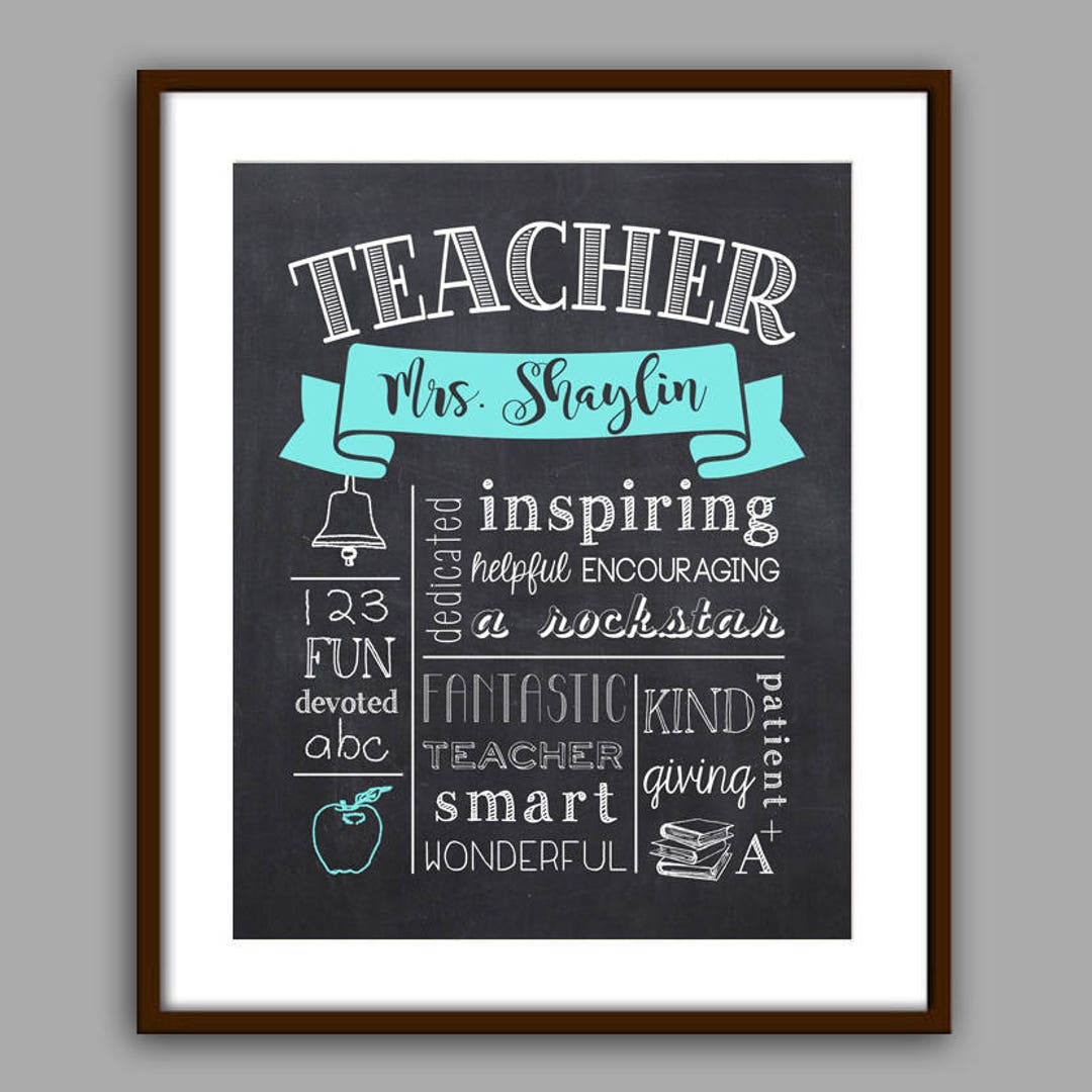 Teacher Gift - Teacher Printable - Customizable Teacher - Teacher ...