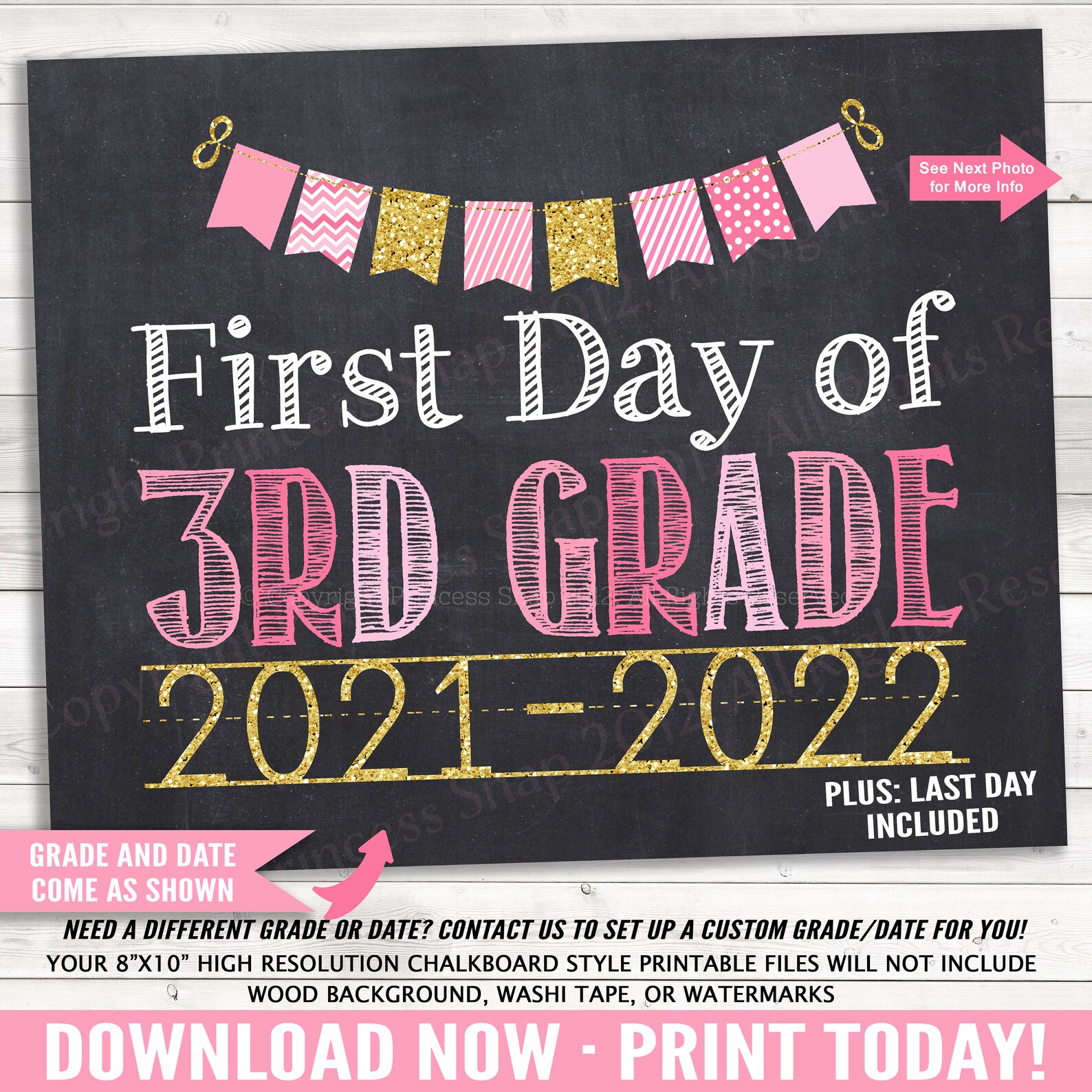 First Day of 3rd Grade 3rd Grade Photo Prop 2021-2022 1st | Etsy