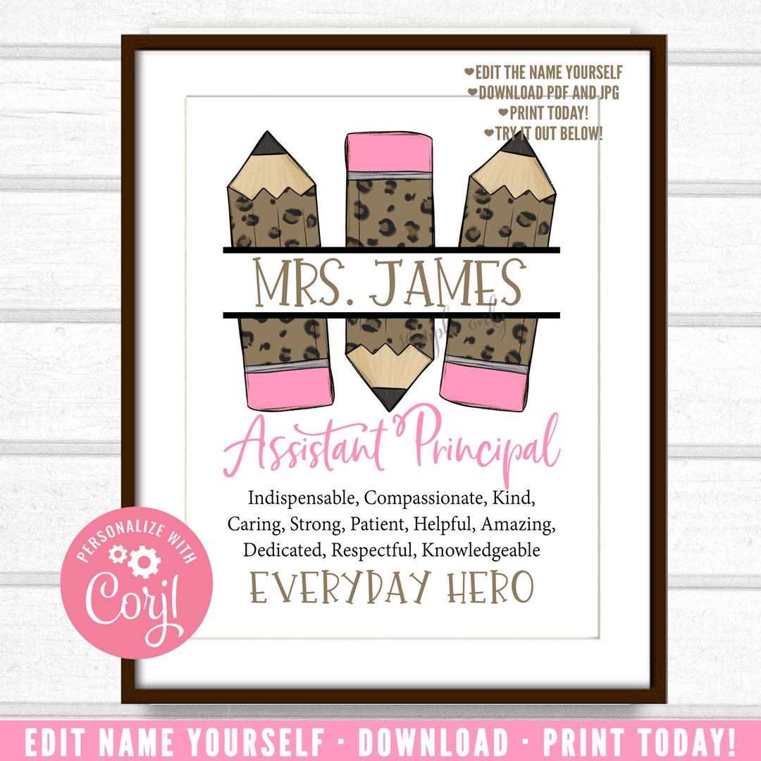 Assistant Principal Gift, Assistant Principal Quote Printable, Unique ...