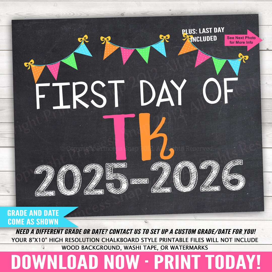 First and Last Day of TK, 2025-2026, Transitional Kindergarten Photo ...