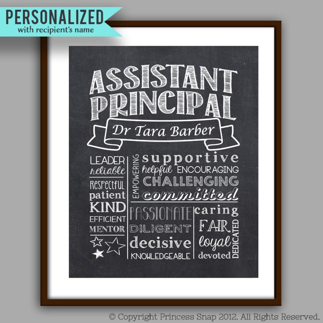Principal Gift, Principal Chalkboard Style Printable, Customized ...
