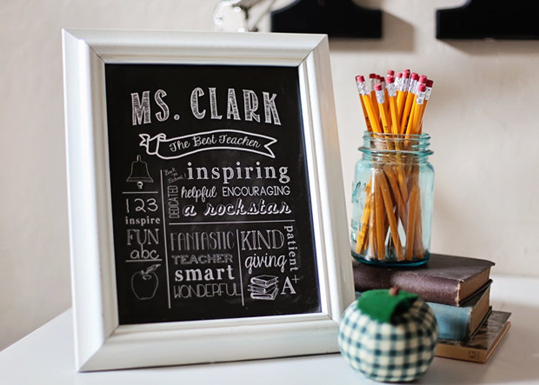 Teacher Gift - "the Best Teacher" Chalkboard Style Printable Digital ...