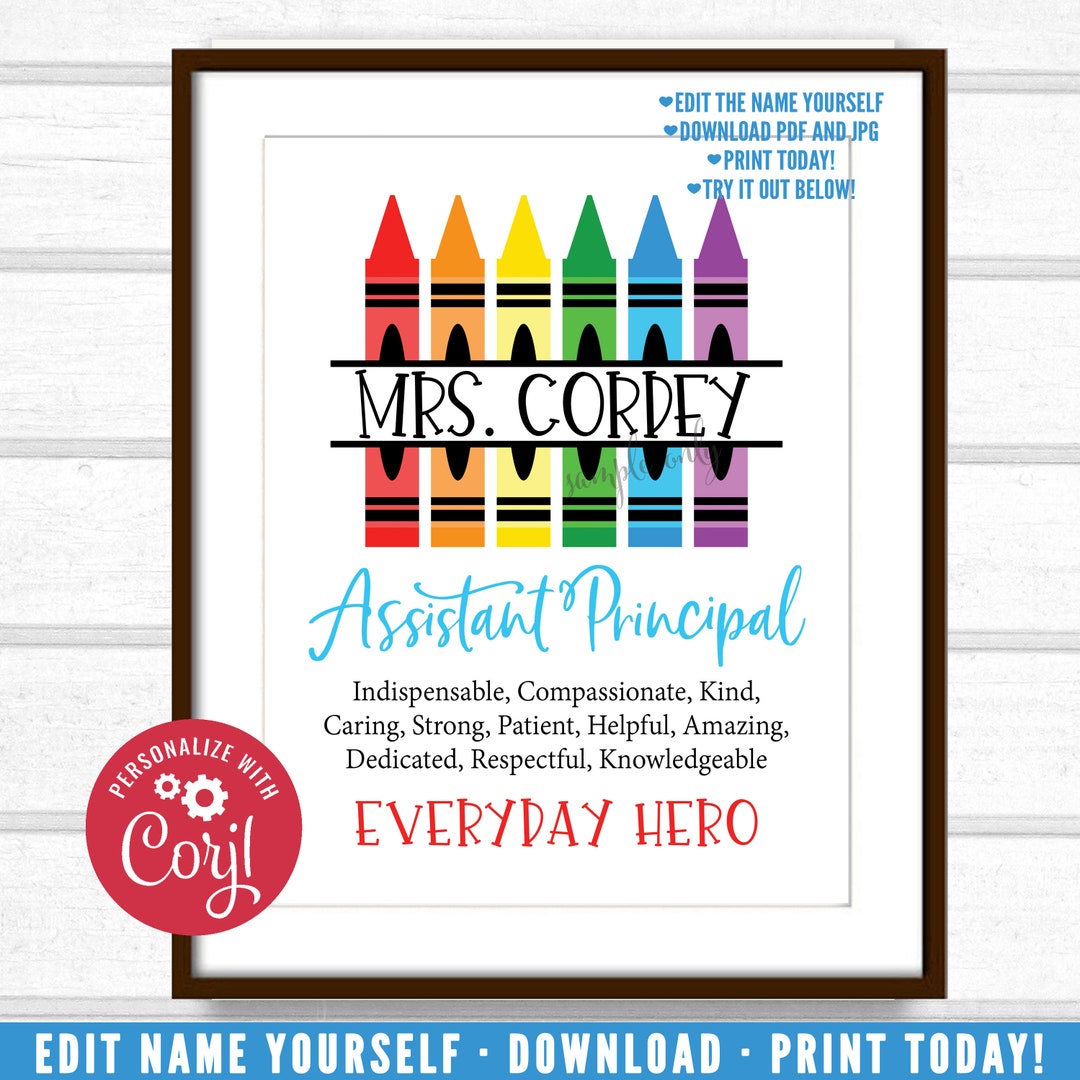 Assistant Principal Gift, Assistant Principal Quote Printable, Unique ...