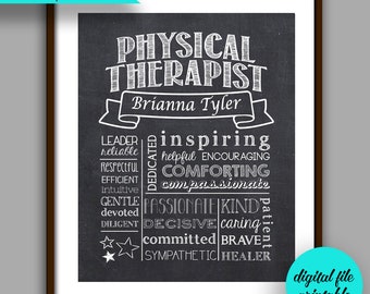Physical Therapist Chalkboard Style Art Printable | Etsy