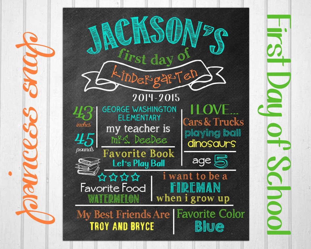 First Day or Last Day of School Chalkboard Poster Sign Printable ...