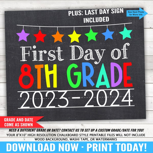 First Day 8th Grade - Etsy