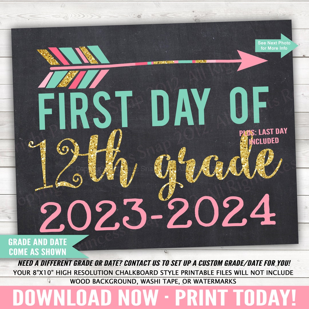Arrow First and Last Day of 12th Grade First and Last Day - Etsy