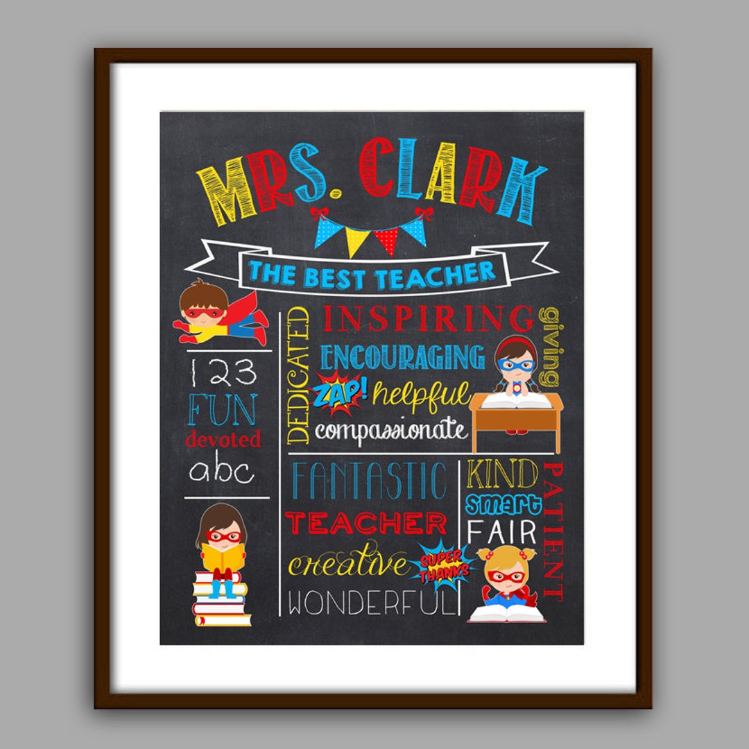 Teacher Gift Teacher Printable Personalized Teacher Gift - Etsy