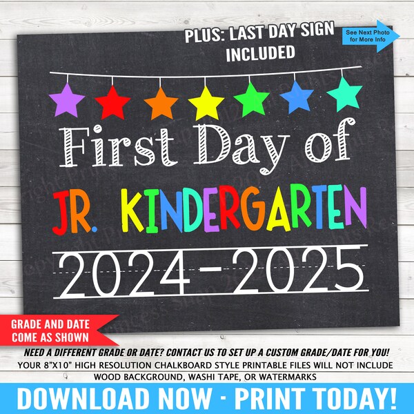 First and Last Day of St. Kindergarten 2024 2025 Photo Prop, - Etsy UK