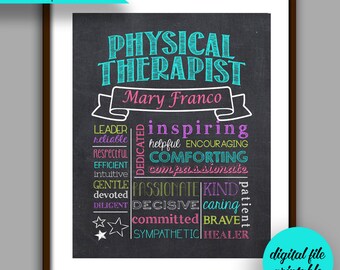 Physical Therapist Chalkboard Style Art Printable | Etsy