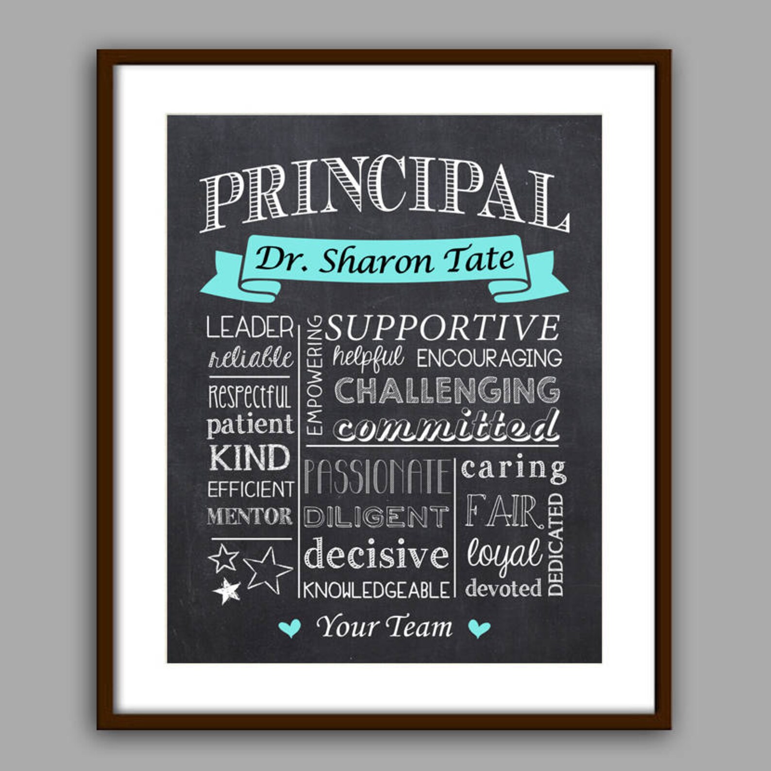 Principal Gift, Principal Chalkboard Style Printable, Personalized ...