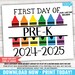 Crayon First and Last Day of Pre-k Printable Signs, 2024-2025, Prek ...