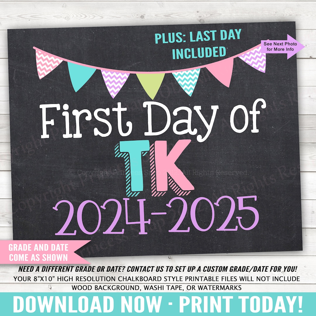 First and Last Day of TK, 2024-2025 Transitional Kindergarten Photo ...
