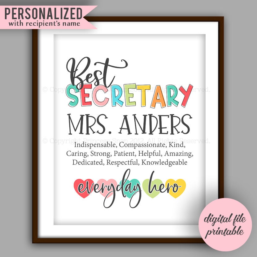 Administrative Assistant Appreciation, Secretary Gift Printable ...