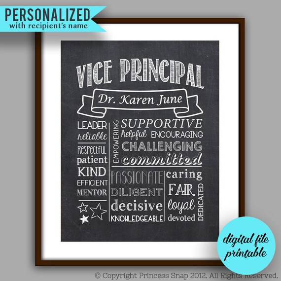 Vice Principal Gift Principal Chalkboard Printable Vice - Etsy