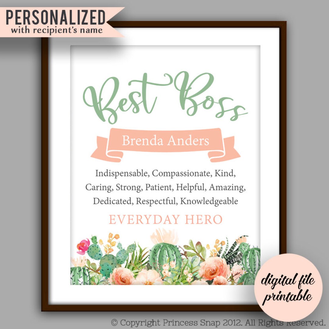 Boss Gift, Best Boss Printable, Boss Quote Christmas, Boss Appreciation ...